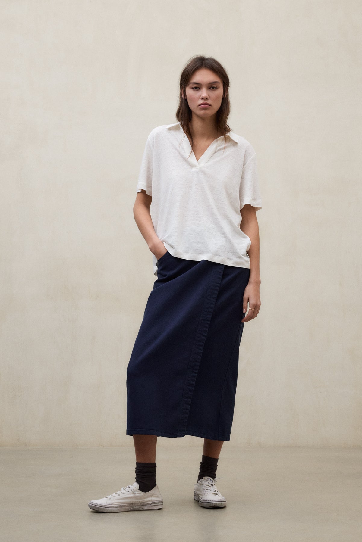 NAVY BLUE EMI SKIRT FOR WOMEN | ECOALF